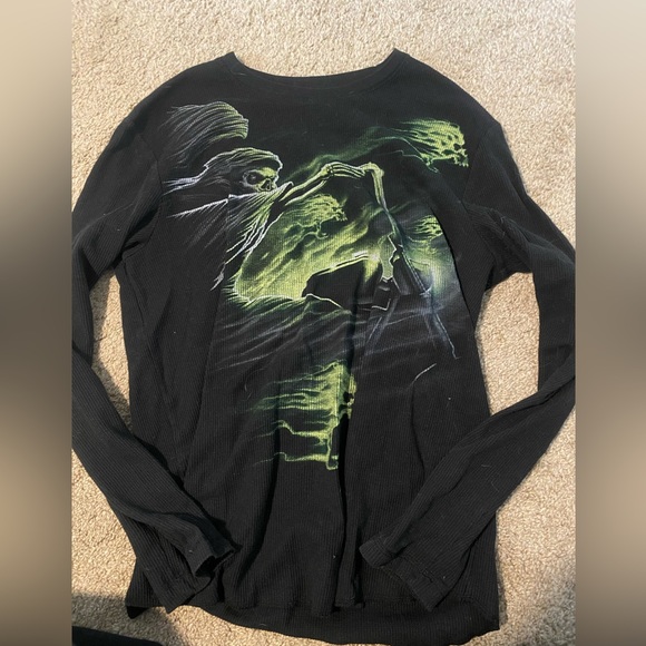 Faded Glory | Shirts | Mens Faded Glory Reaper Shirt Green Reaper Ghost ...